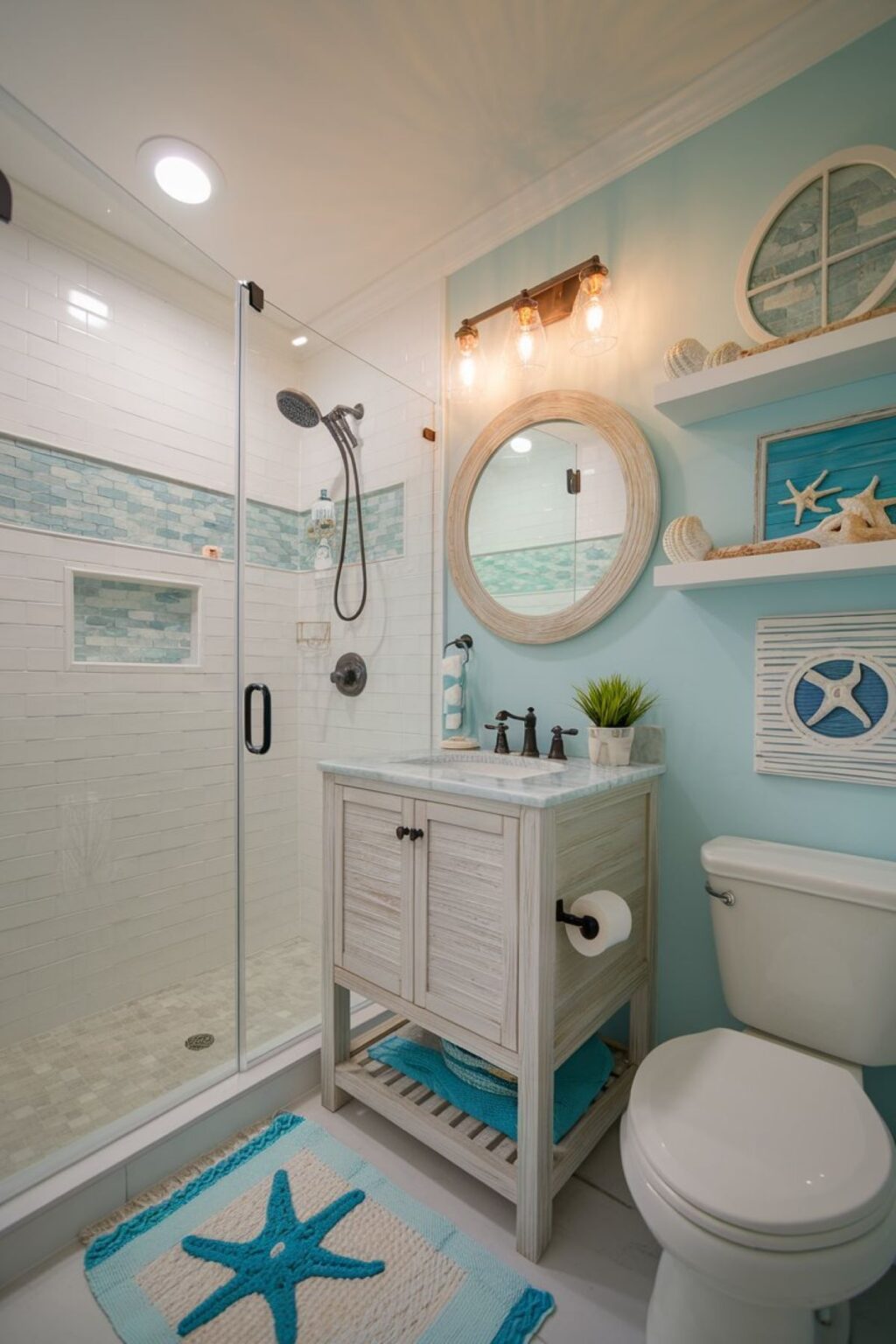 24 Refreshing Small Coastal Bathroom Inspirations for a Serene Retreat ...